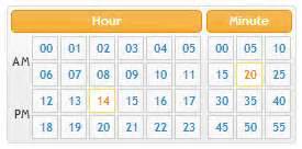 Jquery Timepicker Plugin Like Selection Selecting Stack Overflow