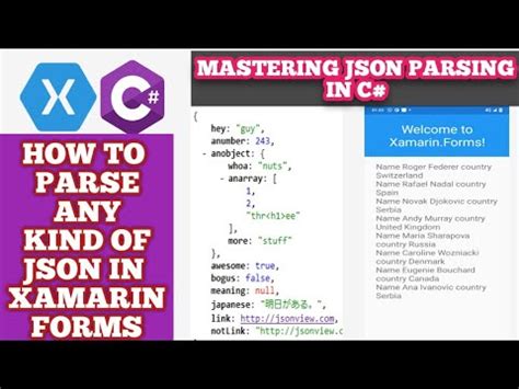 Json Parsing In Xamarin Forms Xamarin Forms Json Parsing Tutorial Youtube