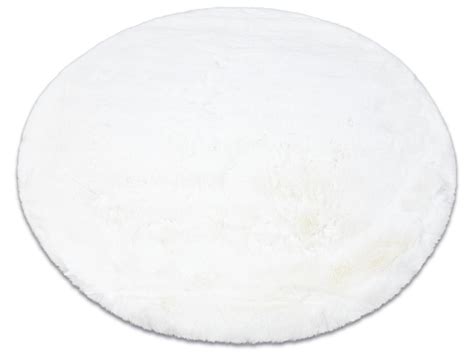 Tapijt TEDDY Rond Shaggy Ivoor Zeer Dik Pluche Anti Slip Wasbaar Cercle 80 Cm