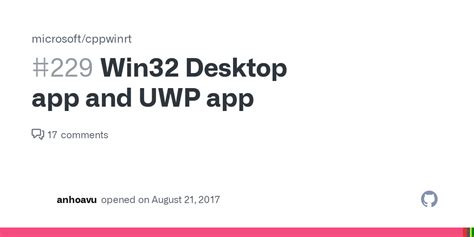 Win32 Desktop App And Uwp App · Issue 229 · Microsoftcppwinrt · Github