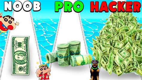 NOOB VS PRO VS HACKER IN MONEY ROLLER WITH SHINCHAN CHOP YouTube