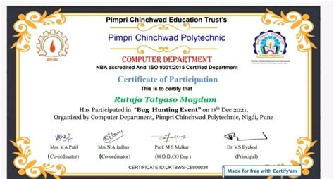 Rutuja Magdum On Linkedin Event Certificate