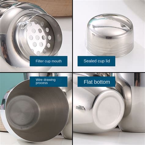 Badu Bg Удебелен шейкър от неръждаема стомана Магазин за чай с мляко Ръчен шейкър за барман