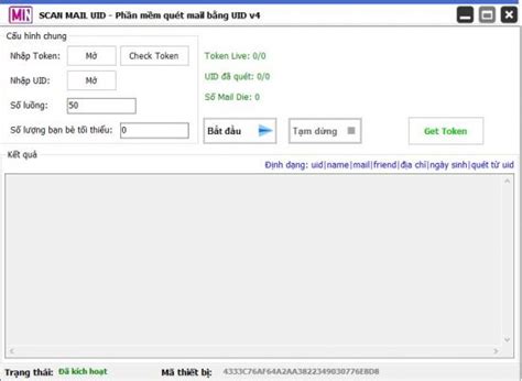 Scan Mail UID Phần mềm tự động quét email từ uid trên facebook