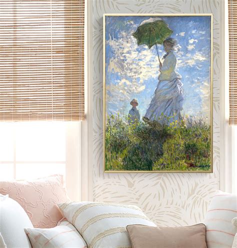 莫奈装饰画现代简约轻奢壁画客餐厅卧室玄关挂画印象派抽象艺术画 虎窝淘
