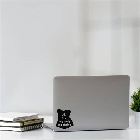 My Body My Choice Sticker For Car Laptop Black Dress And Middle Finger