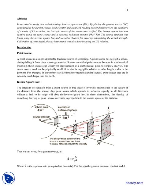 Inverse Square Law Physics Lab Report Exercises Advanced Physics