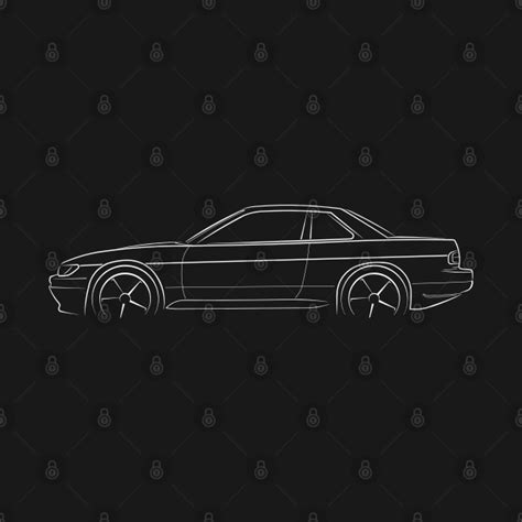 Nissan Silvia S13 Stencil Profile White Silvia S13 T Shirt