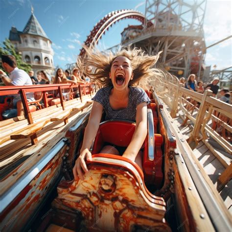 Premium Photo A Woman Screaming On A Roller Coaster Realistic Pictures