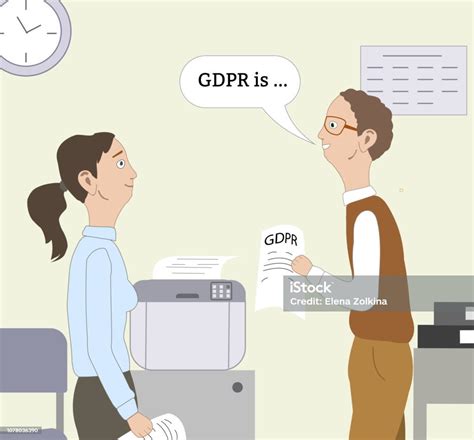 Gdpr 날짜입니다 일반 데이터 보호 규칙입니다 남자 Explanes Gdpr 및 침해의 책임에 대 한 그의 동료 그것 디자인