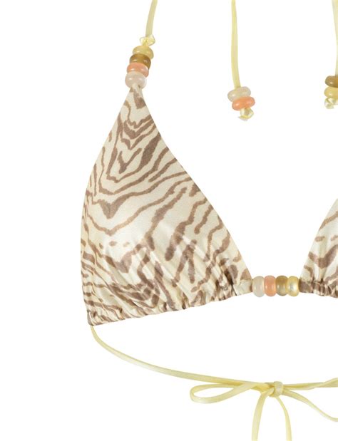 Finlea Bikini Top Yellow Zebra Tiger Mist