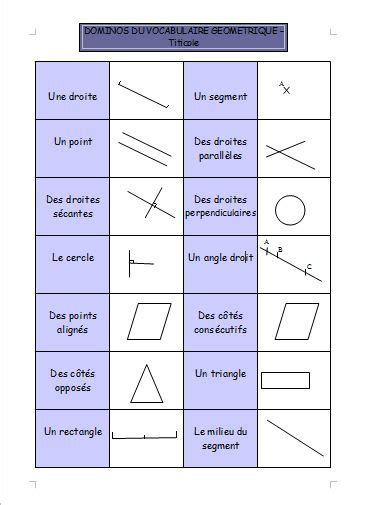 Le domino du vocabulaire géométrique BDRP