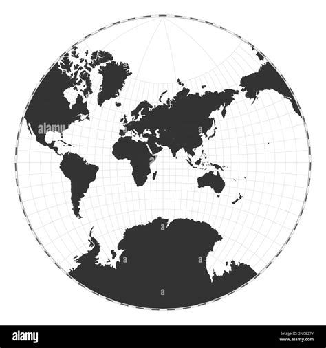 Vector World Map Lagrange Conformal Projection Plain World Geographical Map With Latitude And