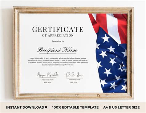 Free Printable Flag Flown Certificate Template Template Samples