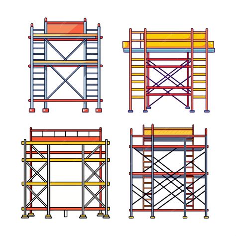 Set Illustration Of Scaffolding Premium Ai Generated Vector