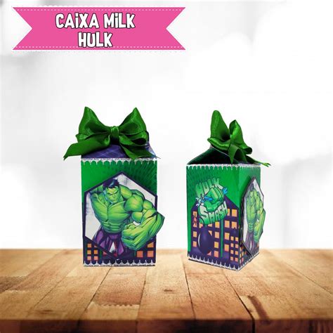 Kit Caixa Milk Hulk 3D Caixinha Para Lembrancinhas Shopee Brasil