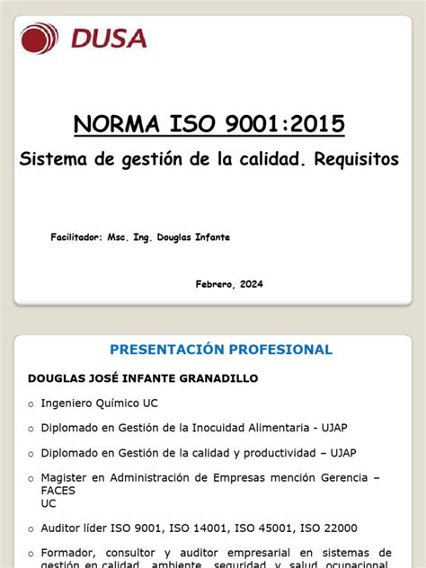 Módulo I. ISO 9001-2015 - Sistema de Gestión de La Calidad. Requisitos ...