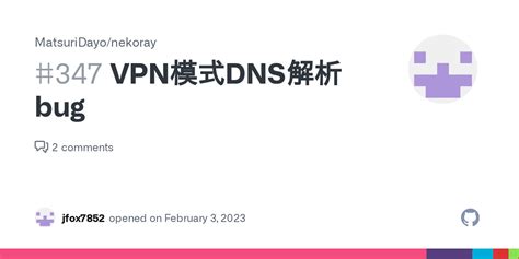 VPN模式DNS解析bug Issue MatsuriDayo nekoray GitHub