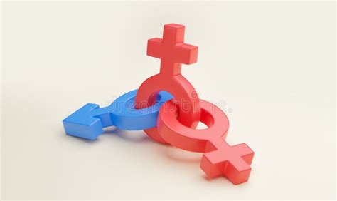 Polyamory Lots Of Sexual Partners Gender Symbol Of A Man And Two