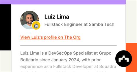 Luiz Lima Fullstack Engineer At Samba Tech The Org