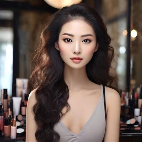 Premium Photo Radiant Elegance Captivating Beauty Of An Asian Girl