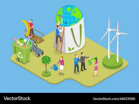 D Isometric Flat Conceptual Royalty Free Vector Image
