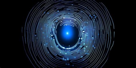 Blue Light Digital Fingerprint Scan For Biometric Identification On