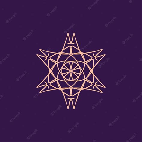 Logotipo De Mandala Floral Rosa Y Morado Oscuro Abstracto Adecuado Para