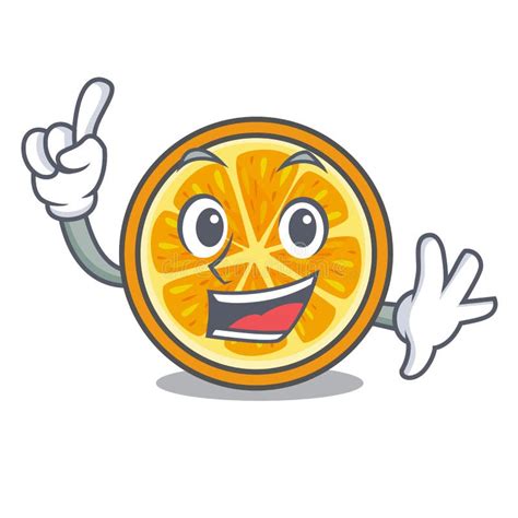Estilo Alaranjado Dos Desenhos Animados Da Mascote Do Dedo Ilustração