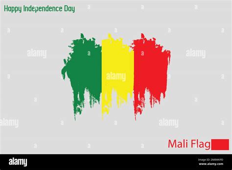 Mali National Flag Artistic Grunge Brush Stroke Concept Vector Design