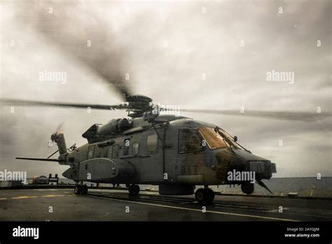 A Royal Canadian Air Force Ch 148 Cyclone Helicopter Landing On The