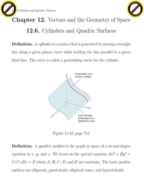 Quadric Surfaces And Cyliders Pdf