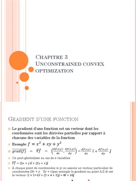 Chapitre 3 Unconstrained Convex Optimization New Descargar Gratis Pdf