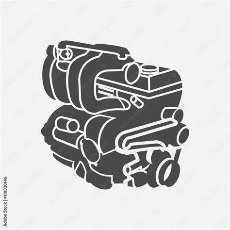Car Engine Icon Single Car Repair Part Icon Stock Vector Adobe Stock