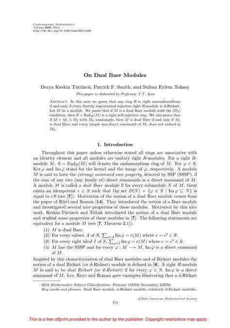 Pdf On Dual Baer Modules