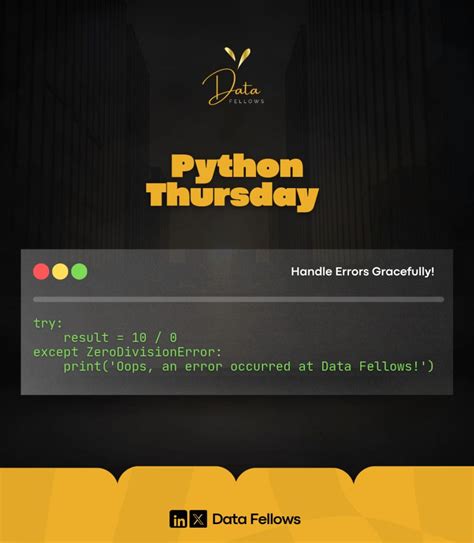 Data Fellows On Linkedin Python Codingtips Errorhandling Learnpython