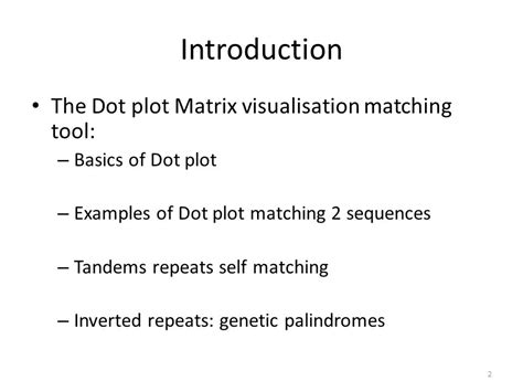 assessment of sequence alignment lecture introduction the dot plot