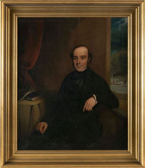 American School 18th Century Portrait Of A Steamship Captain 19th