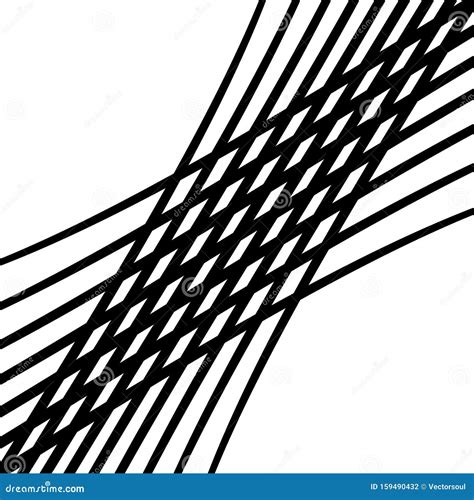 Stretch Grid Mesh Waving Wavy Intersect Lines Interlock Tangle Interlace Lines Undulating
