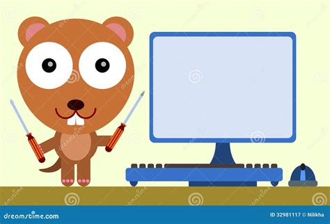 Gopher S Computer Stock Illustration Illustration Of Technician 32981117