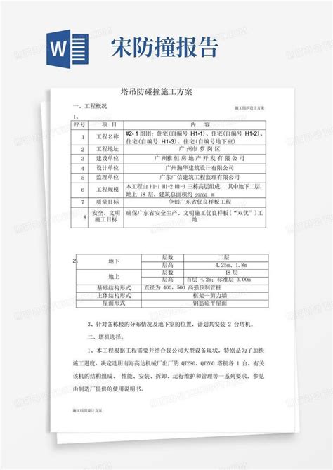 施组方案—塔吊防碰撞专项施工方案图文word模板下载编号lrpvyzaa熊猫办公