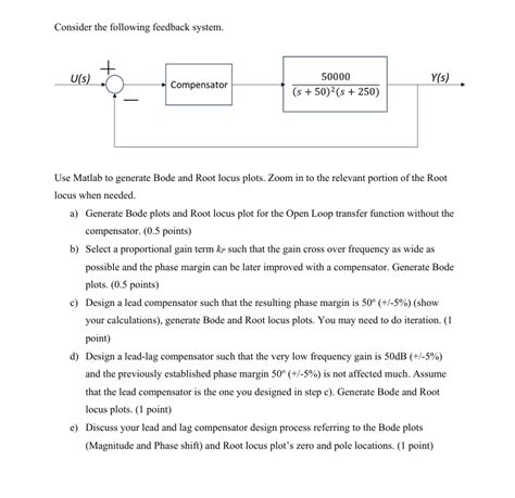 Solved Consider The Following Feedback System Use Matlab To