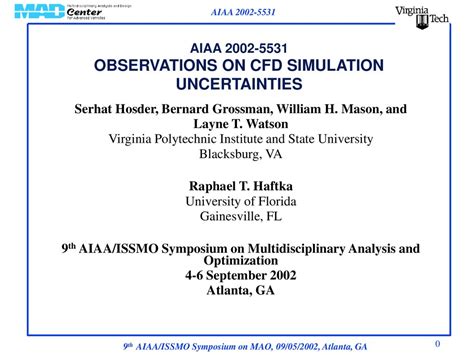 Aiaa Observations On Cfd Simulation Uncertainties Ppt Download