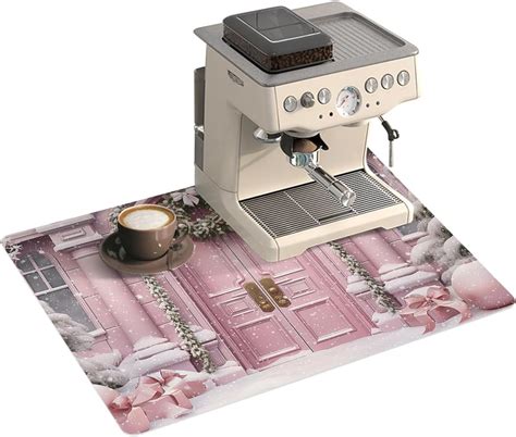 Winter Castle Gate Coffee Mat Coffee Bar Mat For Countertop Hide