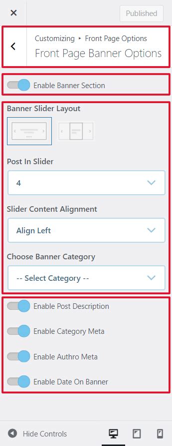 Front Page Options Themeinwp Documentation