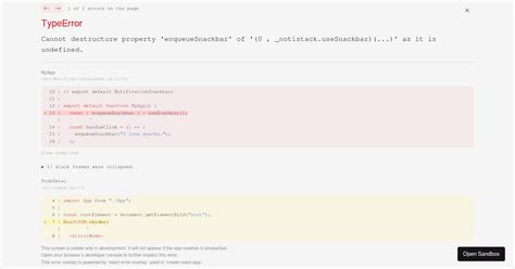 About React Notistack Codesandbox