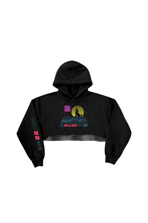 Sssniperwolf Synthwave Black Cropped Hoodie Fanjoy