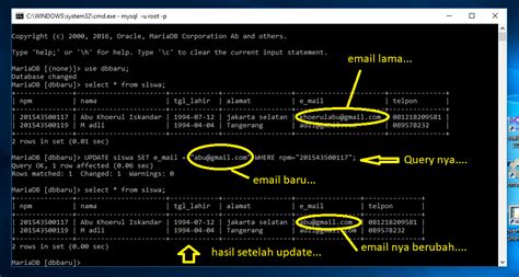 Mengubah Dataupdate Di Mysql Via Cmd Abu Khoerul Iskandar