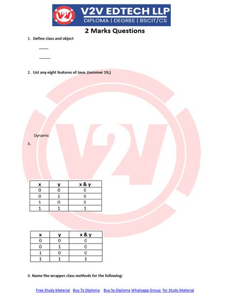 1020243 Vimp Java Questions V2v Pdf Programming Constructor Object Oriented Programming