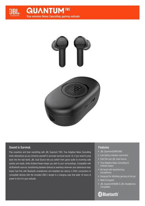 Jbl Quantum Tws True Wireless Noise Cancelling Gaming Earbuds Multi Ai Low Latency Usb C